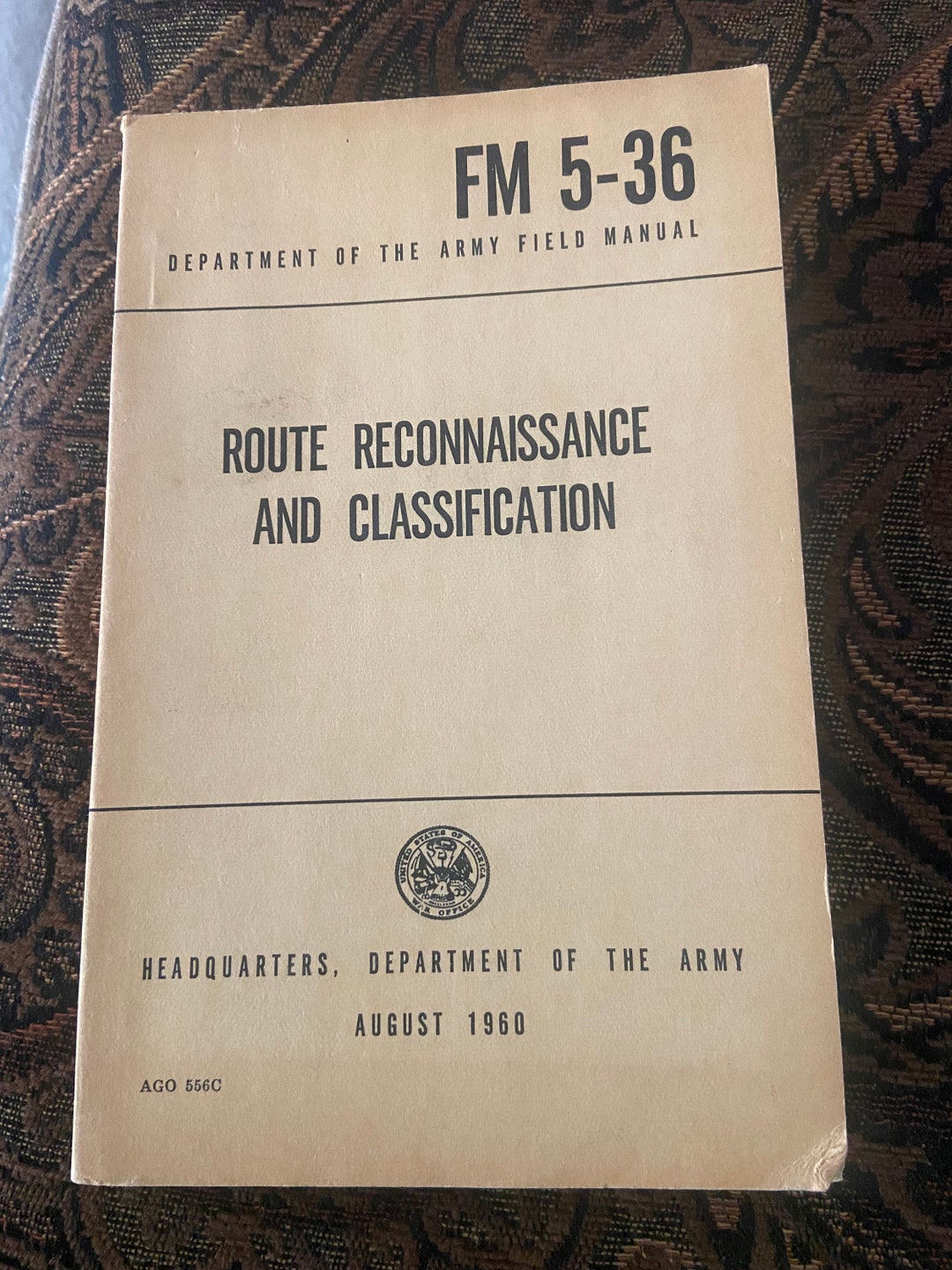Vintage 1960 Army Field Manual FM 5-36 Route Reconnaissance and ...