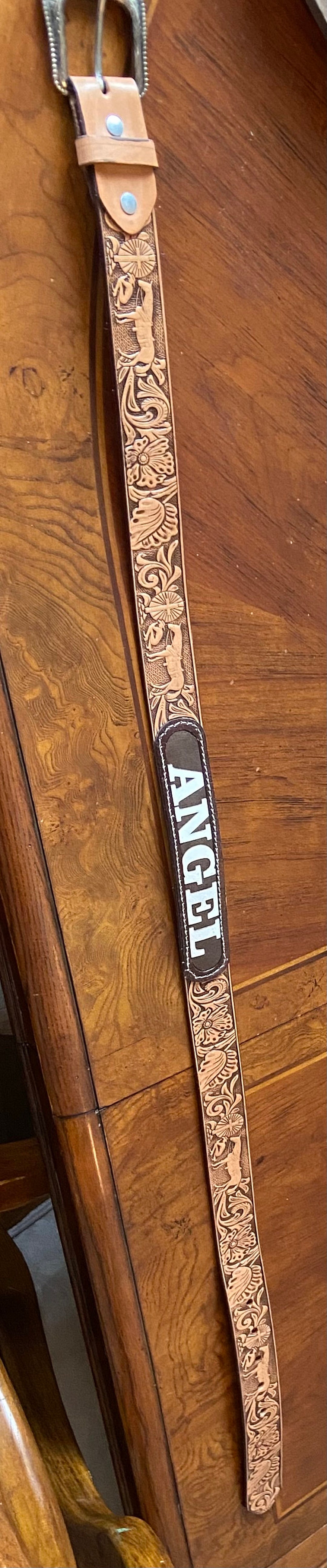 Vintage Leather Belt Stamped Angel. Stamped Leather. Vintage Nos. Not ...