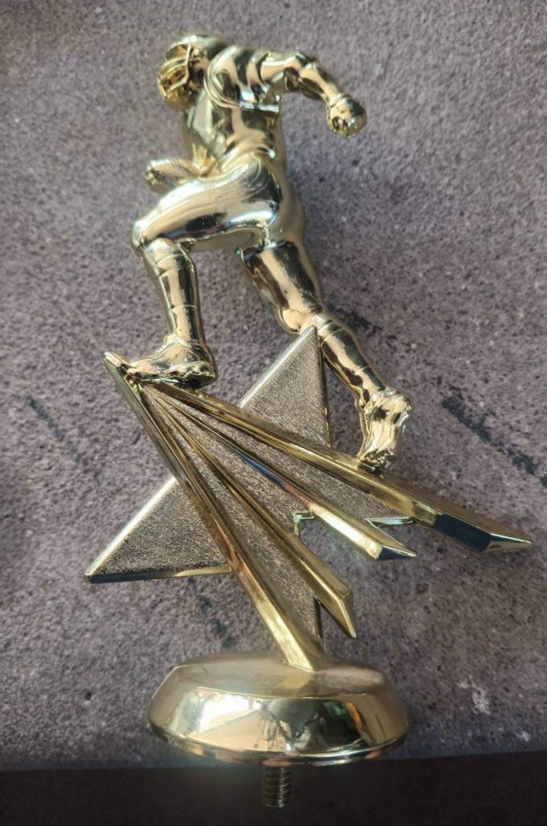 Vintage Hood Ornament Trophy Topper Football Player. Approximately 6.5 ...