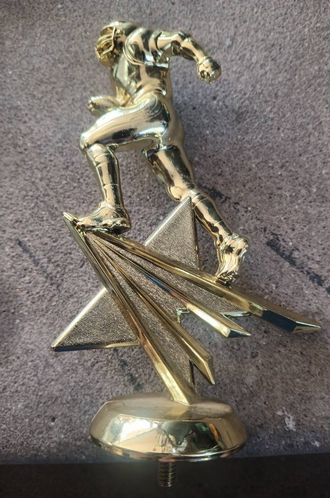 Vintage Hood Ornament Trophy Topper Football Player. Approximately 6.5 ...