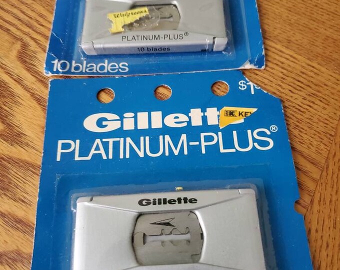 Vintage Gillette Platinum-plus Razor Blades Nos in Pkg. New! 2 Packs ...