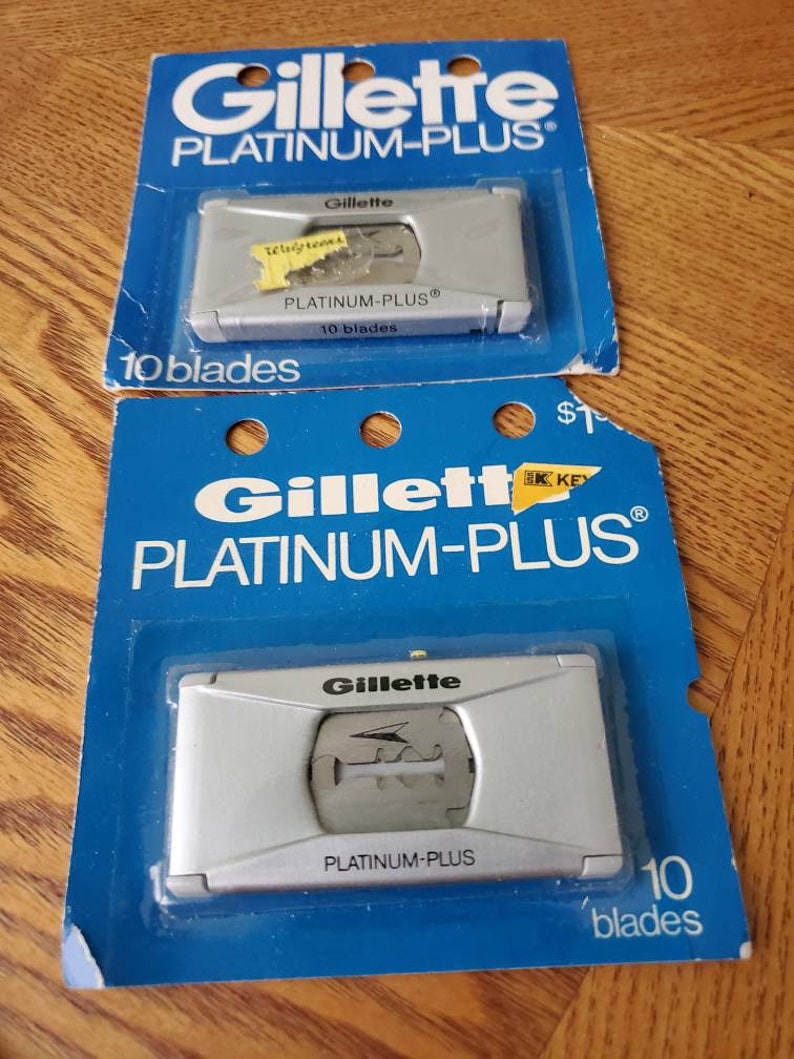 Vintage Gillette Platinum-plus Razor Blades nos in Pkg. New 2 | Etsy