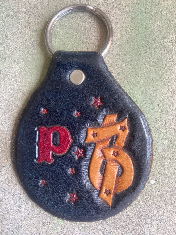 Vintage 1976 U.S. Bicentennial leather keychain with … - Gem