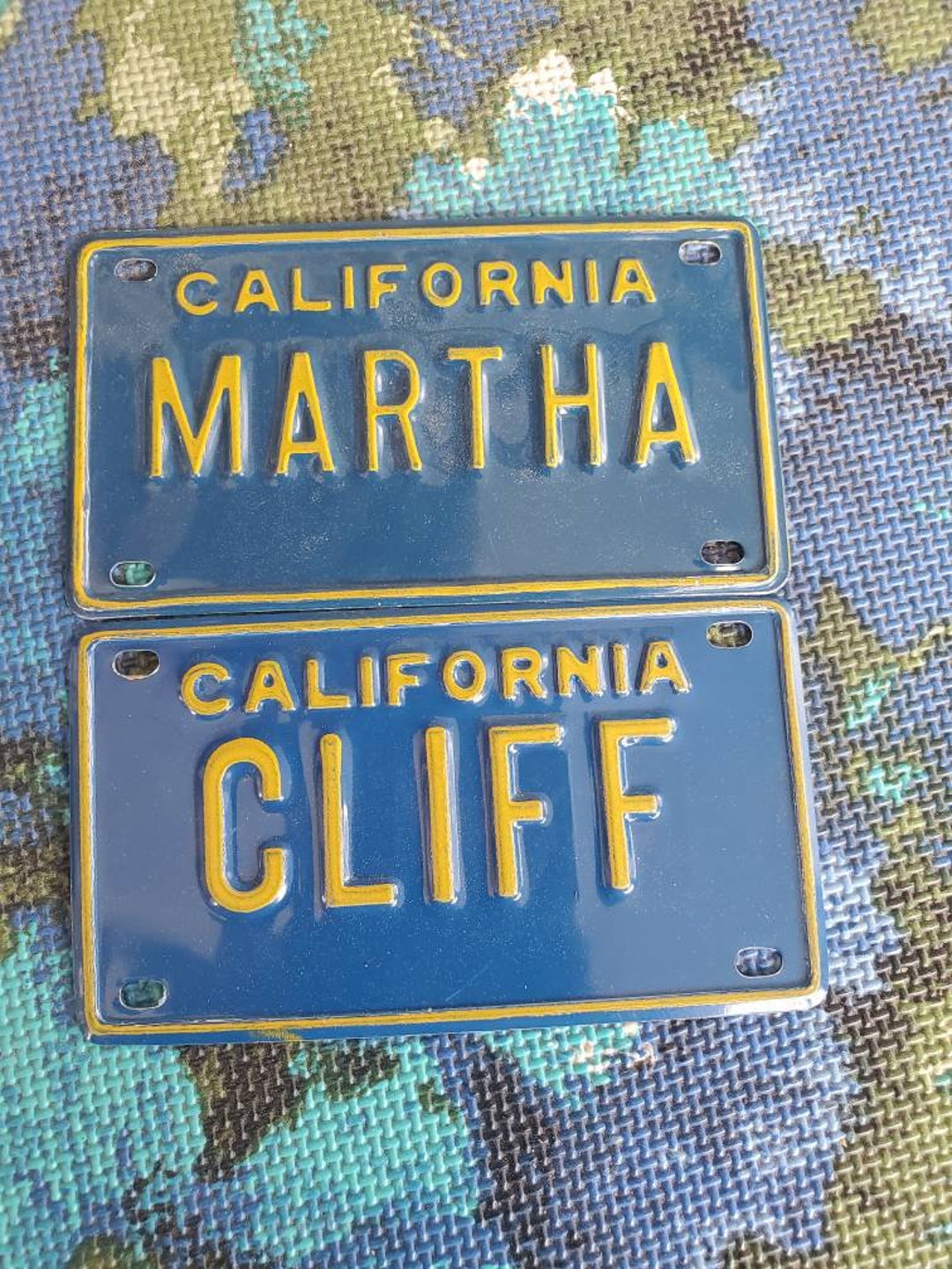 Vintage California Bicycle License Style Name Plates. "cliff" and ...