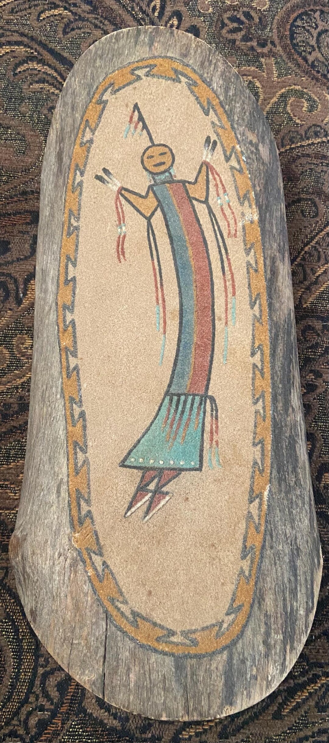 Vintage Native American Sand Painting. Navajo Sand Painting. Old. on a ...