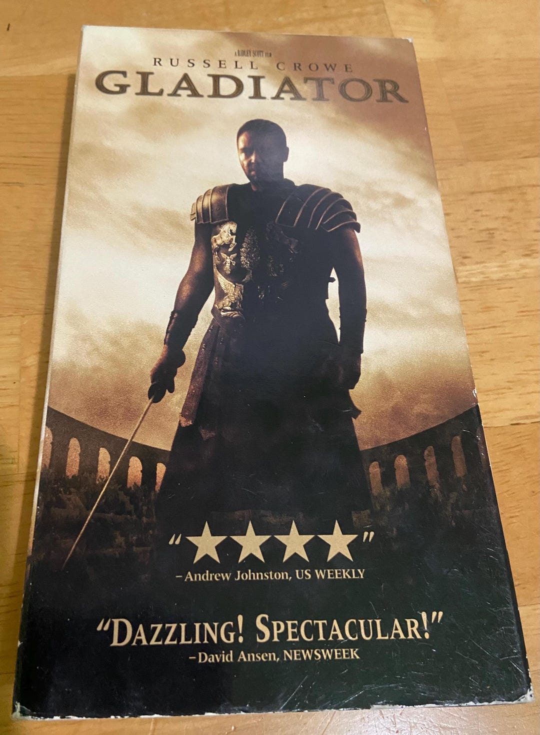 VHS Gladiator Movie Starring Russell Crowe. Awesome Movie. Rated Four ...