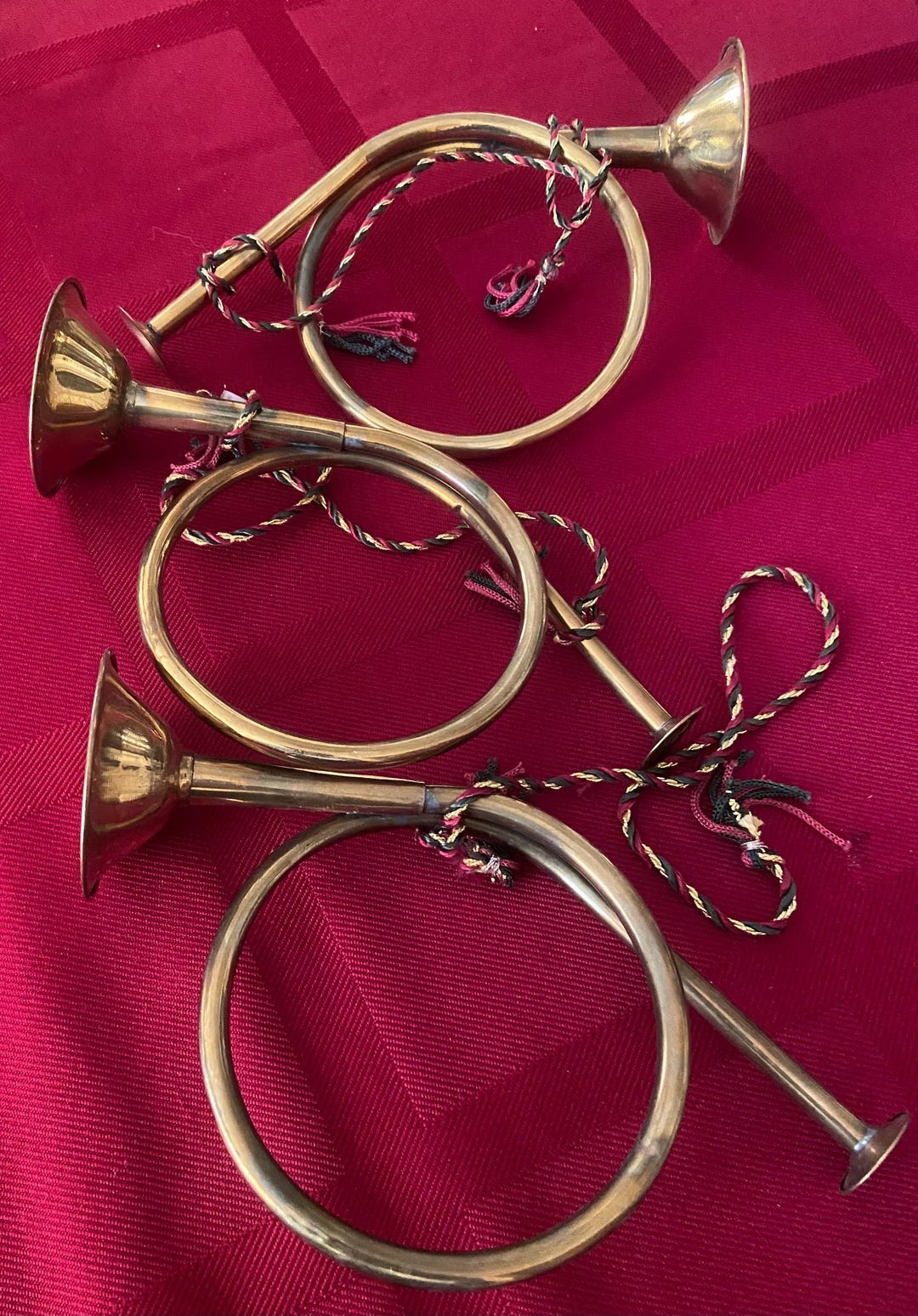 Vintage Bronze Colored Holiday Horns Vintage Christmas Ornaments. You ...