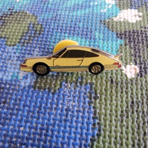 Vintage Porsche 911 Carrera Pin Huge 1 1/2 Inches. Yellow. L@@K ...