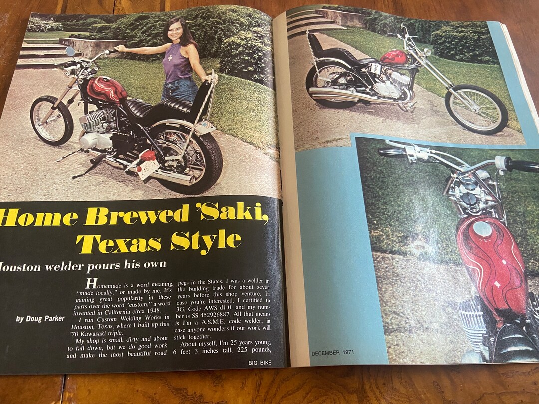 Vintage Motorcycle Magazine Big Bike Choppers Dec. 1971. Very Good Used ...