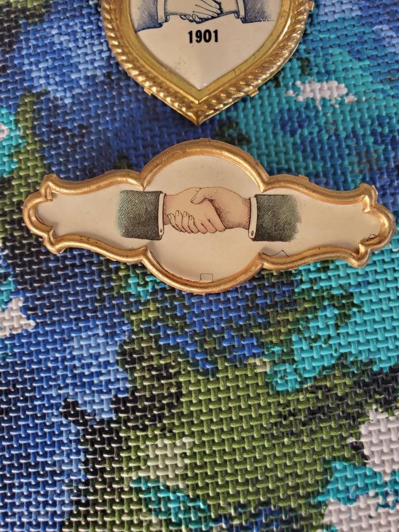 Vintage 1901 Fraternal Pins 2 Celluloid. Fraternal Handshake Pins. Odd ...