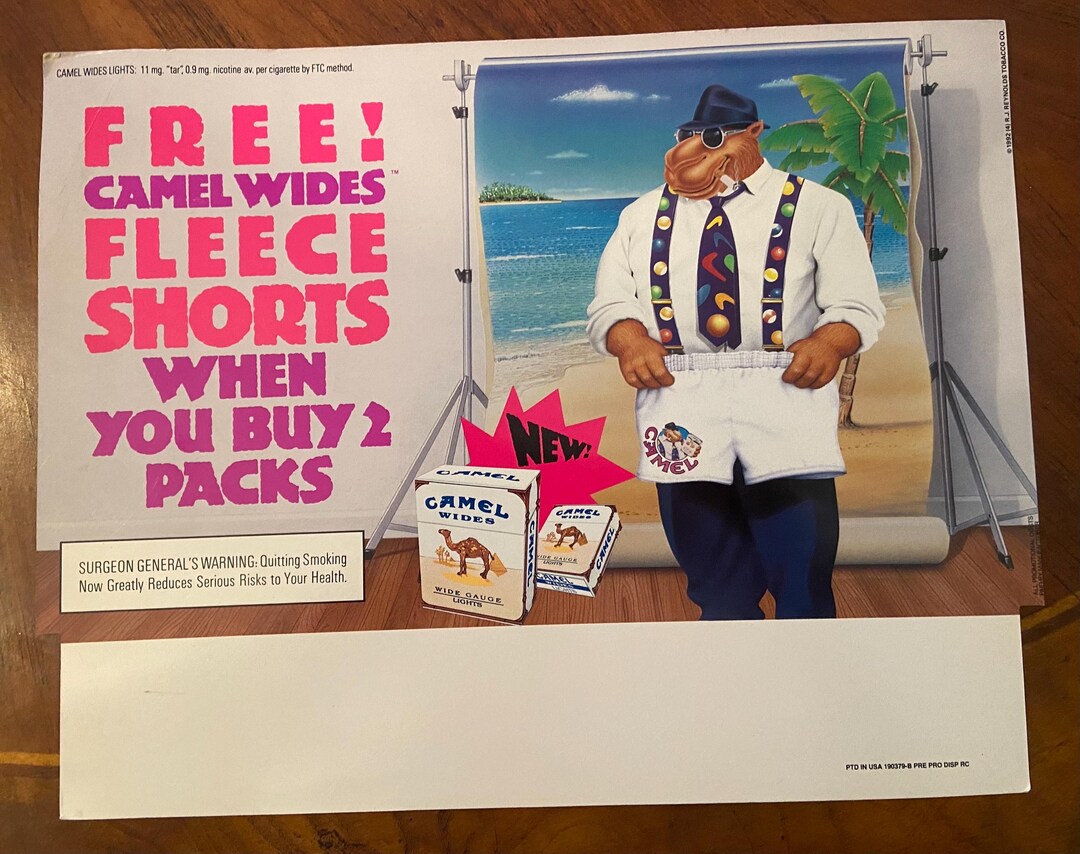 Vintage Tobacco Camel Wides Advertisement Free! Camel Wide Fleece ...
