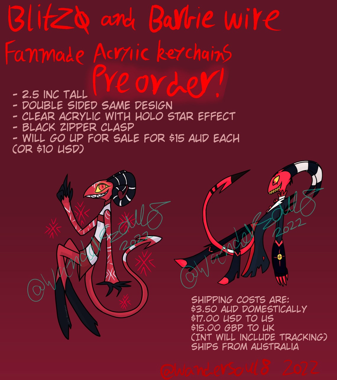 Helluva Boss Blitz and Barbie Wire Amazing Imp Twins - Etsy UK