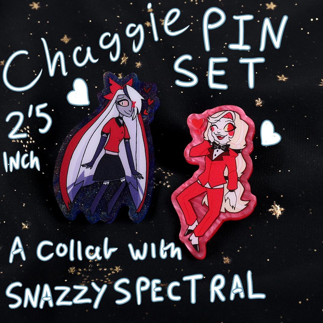 Collab Chaggie Pearlised Acrylic Pins - Etsy