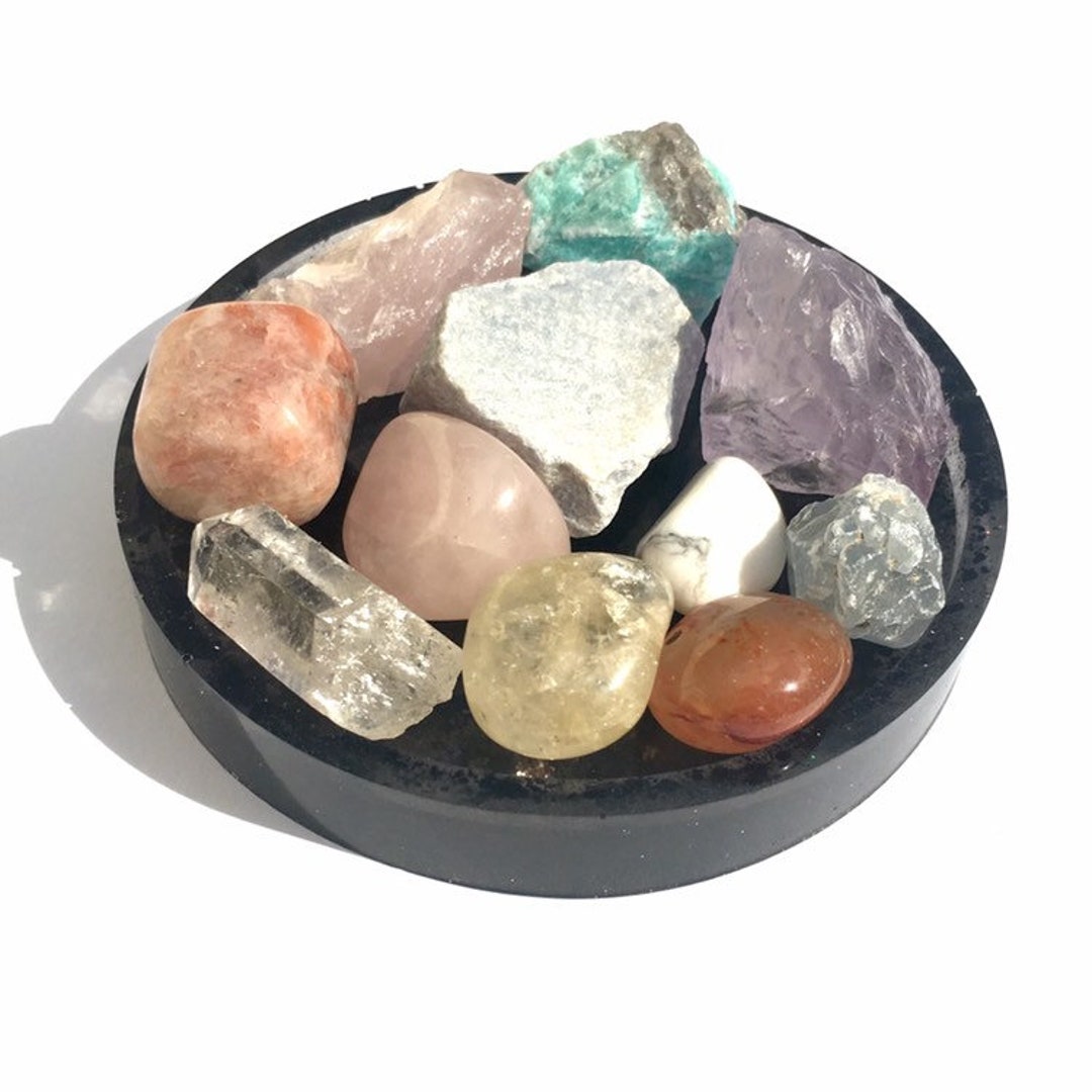 Black Tourmaline 4 Inch Resin Tray / Dish - Circular - Crystal ...