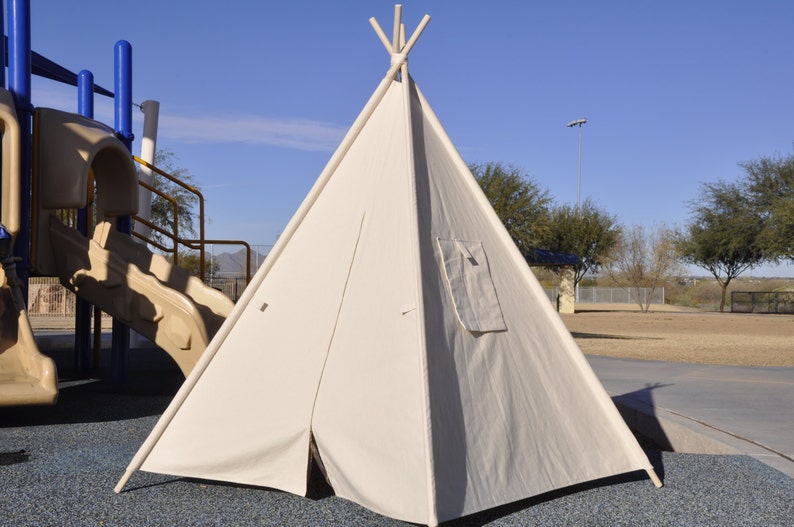 Zipped Canvas Kids Teepee, Natural Cotton Play Tent - Etsy