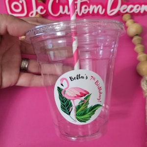 Flamingo Personalized Birthday Party Cups-flamingo Birthday Plastic ...