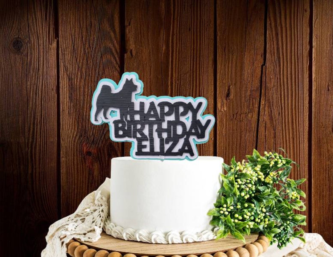 Husky Birthday Cake Topper-husky Cake Topper-fury Animal Cake Topper ...