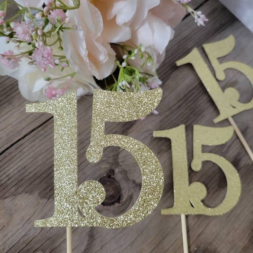 15th Birthday Centerpiece-any Age Number Centerpiece-15 Number - Etsy
