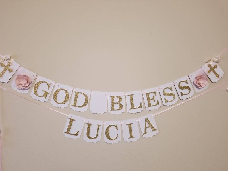 God Bless Girl Banner-god Bless Banner-god Bless-baptism Girl Banner ...