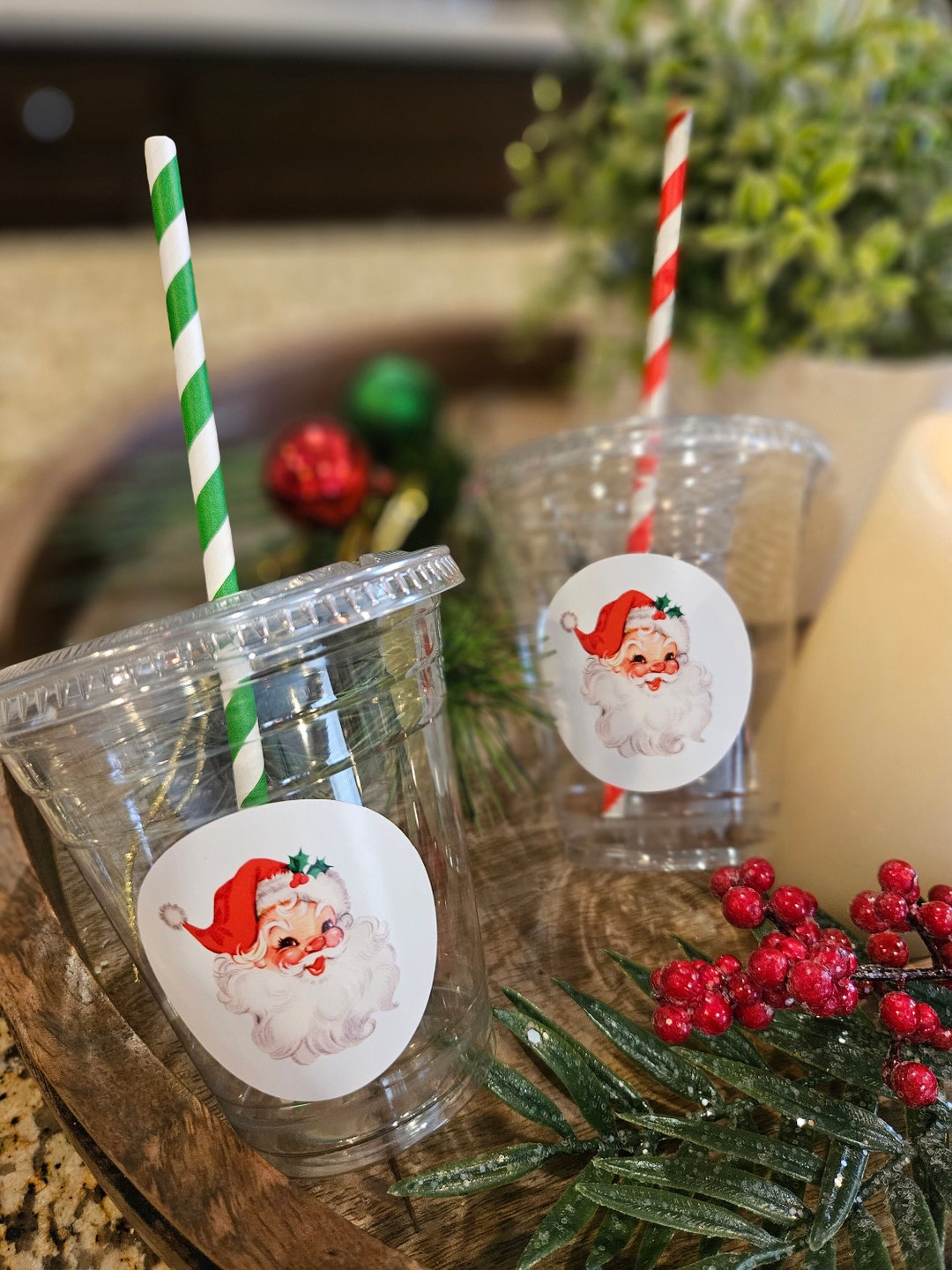 Santa Christmas Disposable Party Cups-santa Party Cups-christmas Santa ...
