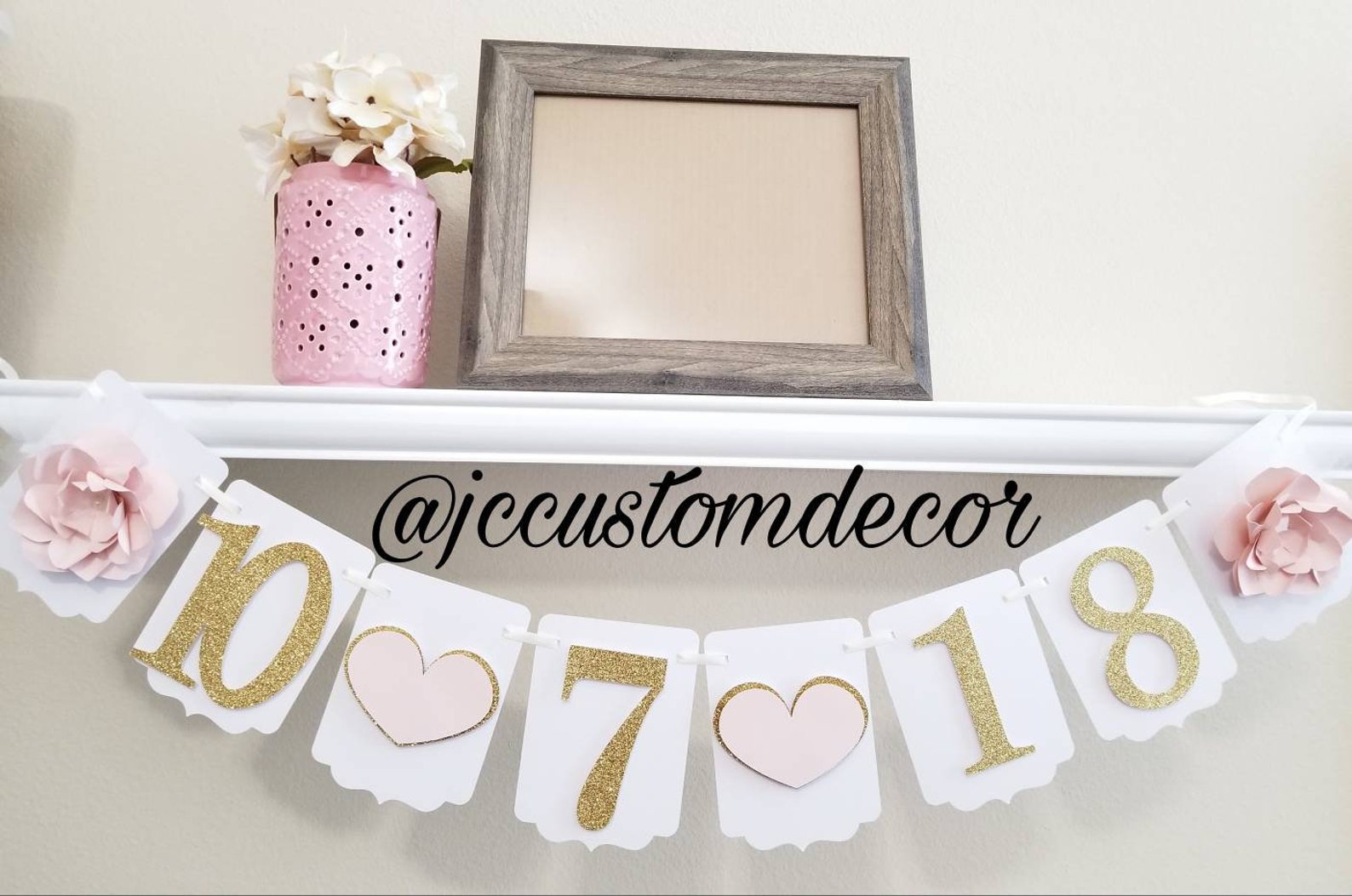 Wedding Date Banner Date Banner Number Date Banner Bridal - Etsy