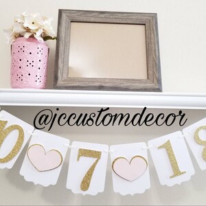 Wedding Date Banner, Date Banner, Number Date Banner, Bridal Shower ...