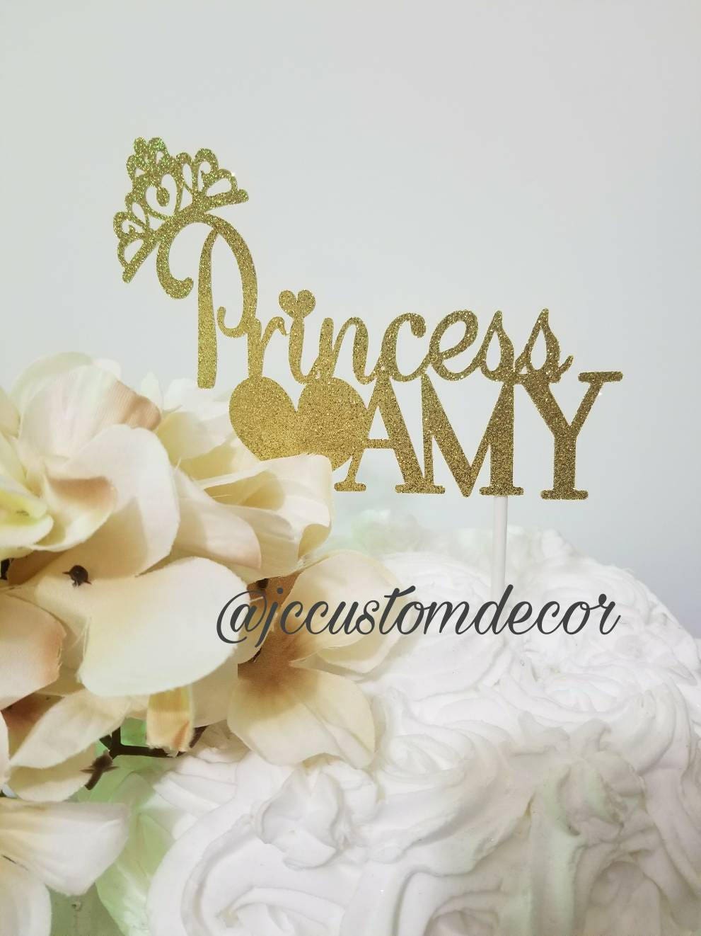 Princess Cake Topper-princess Name Cake Topper-princess Theme Cake ...