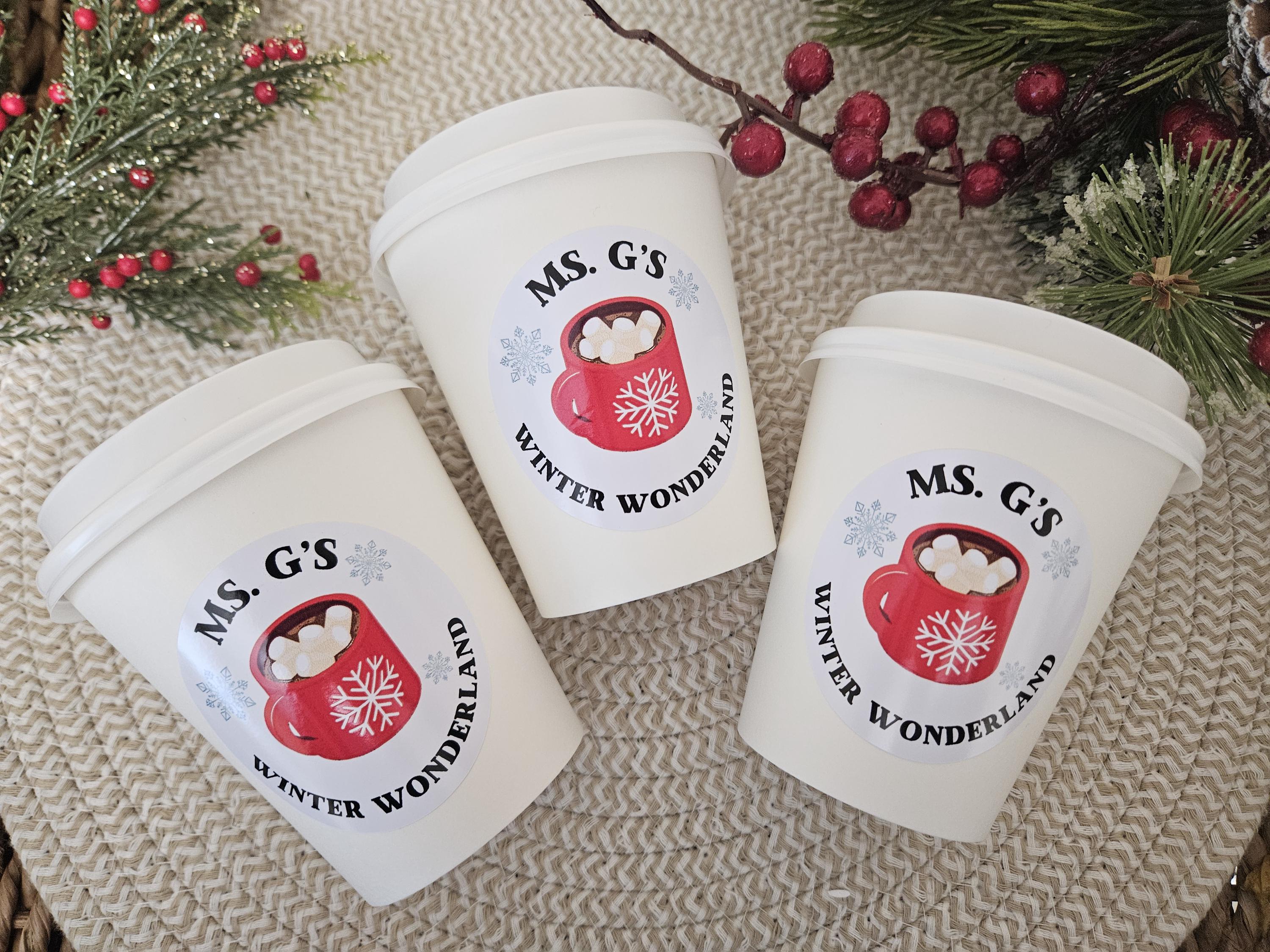 Hot Cocoa Bar Classroom Teacher Personalized Party Paper Cups-hot ...