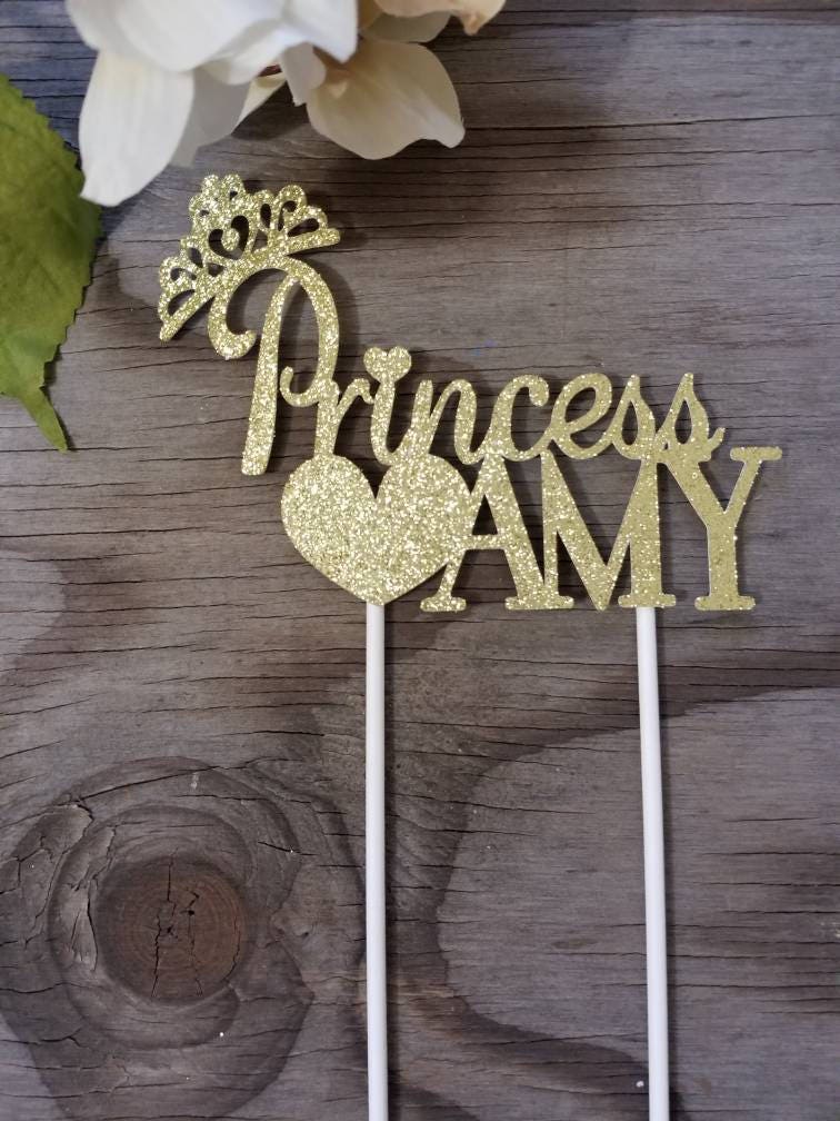 Princess Cake Topper-princess Name Cake Topper-princess Theme Cake ...