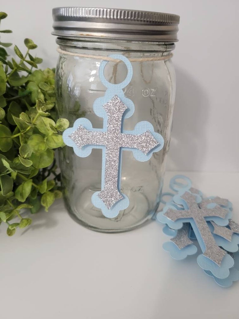 Baptism Centerpiece Tags-cross Tags-cross - Etsy
