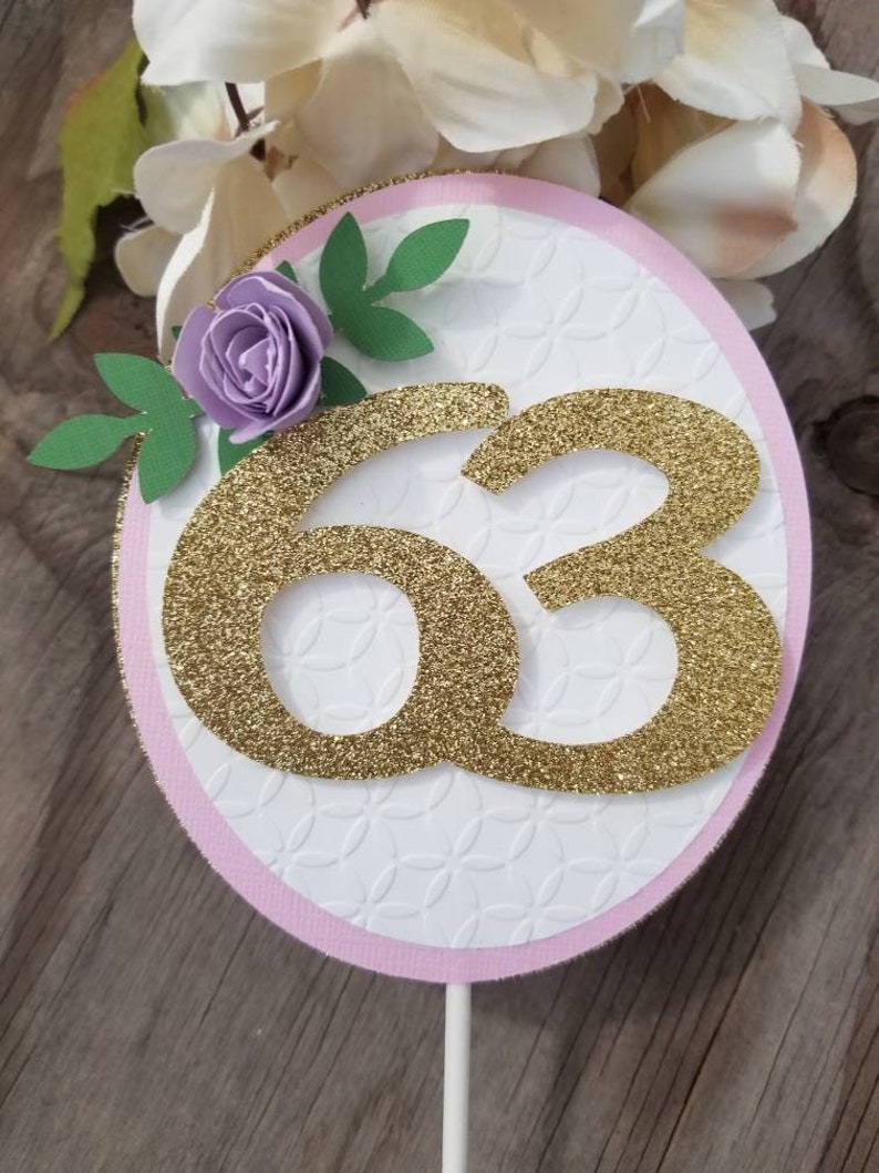 60 Cake Topper-age Cake Topper-glitter Age Cake Topper-63 Cake - Etsy