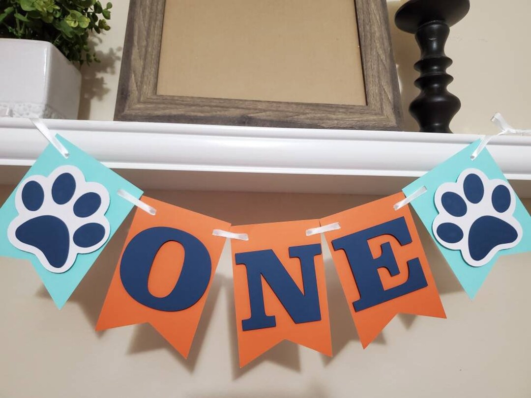 Puppy Dog Birthday Banner-pet Paw Banner-fury Dog Pawty Banner-pawty ...