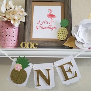 Hawaiian One Pineapple Banner-pineapple Birthday Banner-hawaiian ...