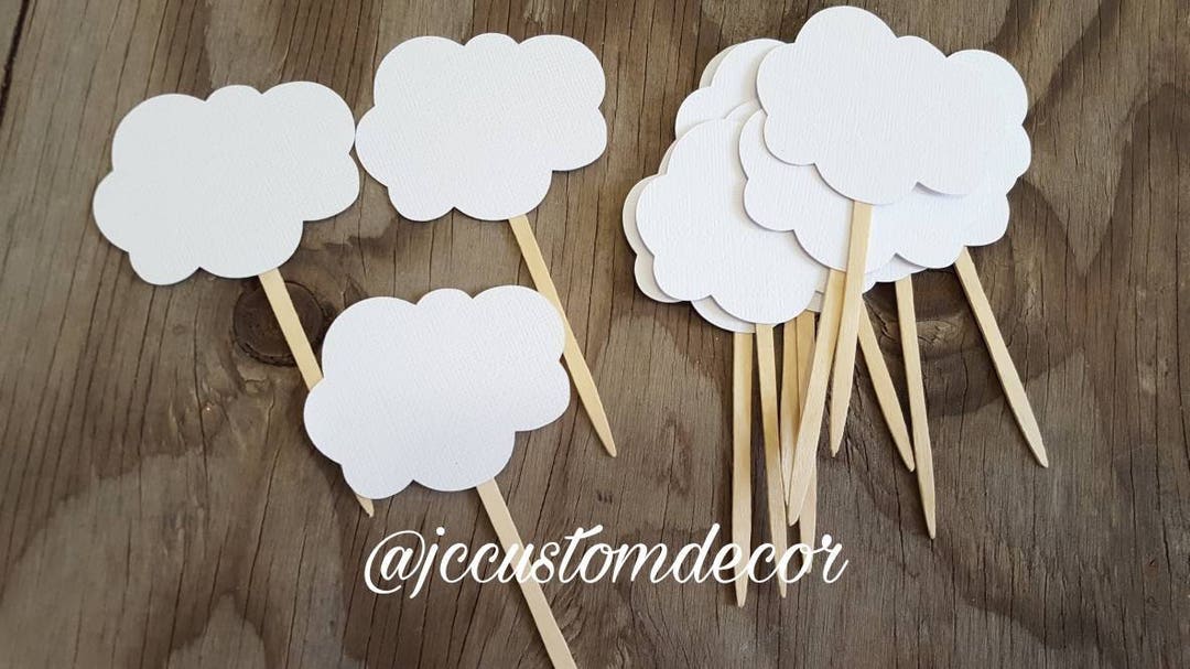 Cloud Cupcake Toppers-cloud Toppers-up up and Away Cupcake Toppers-baby ...