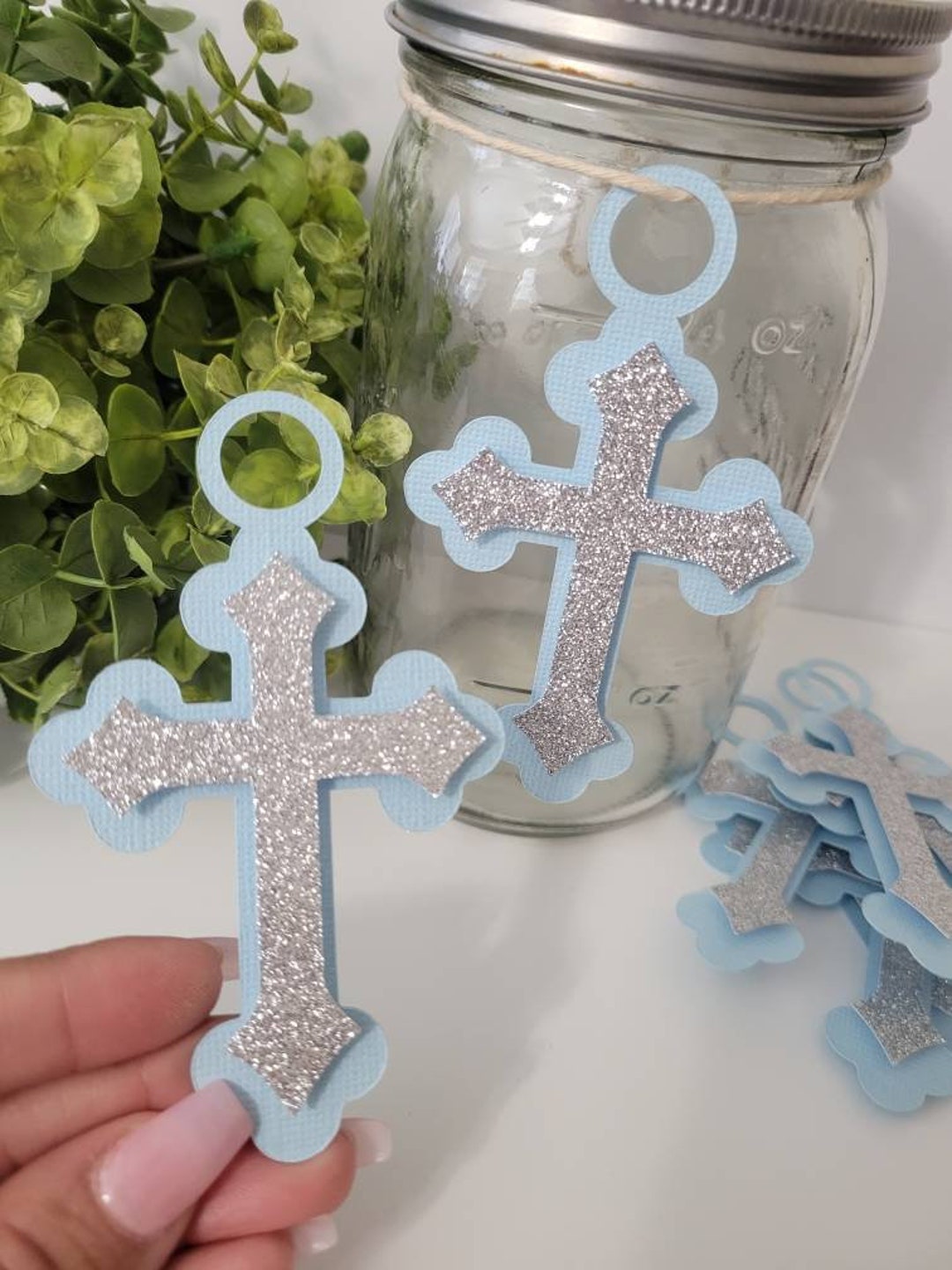 Baptism Centerpiece Tags-cross Tags-cross Centerpieces-crosses ...