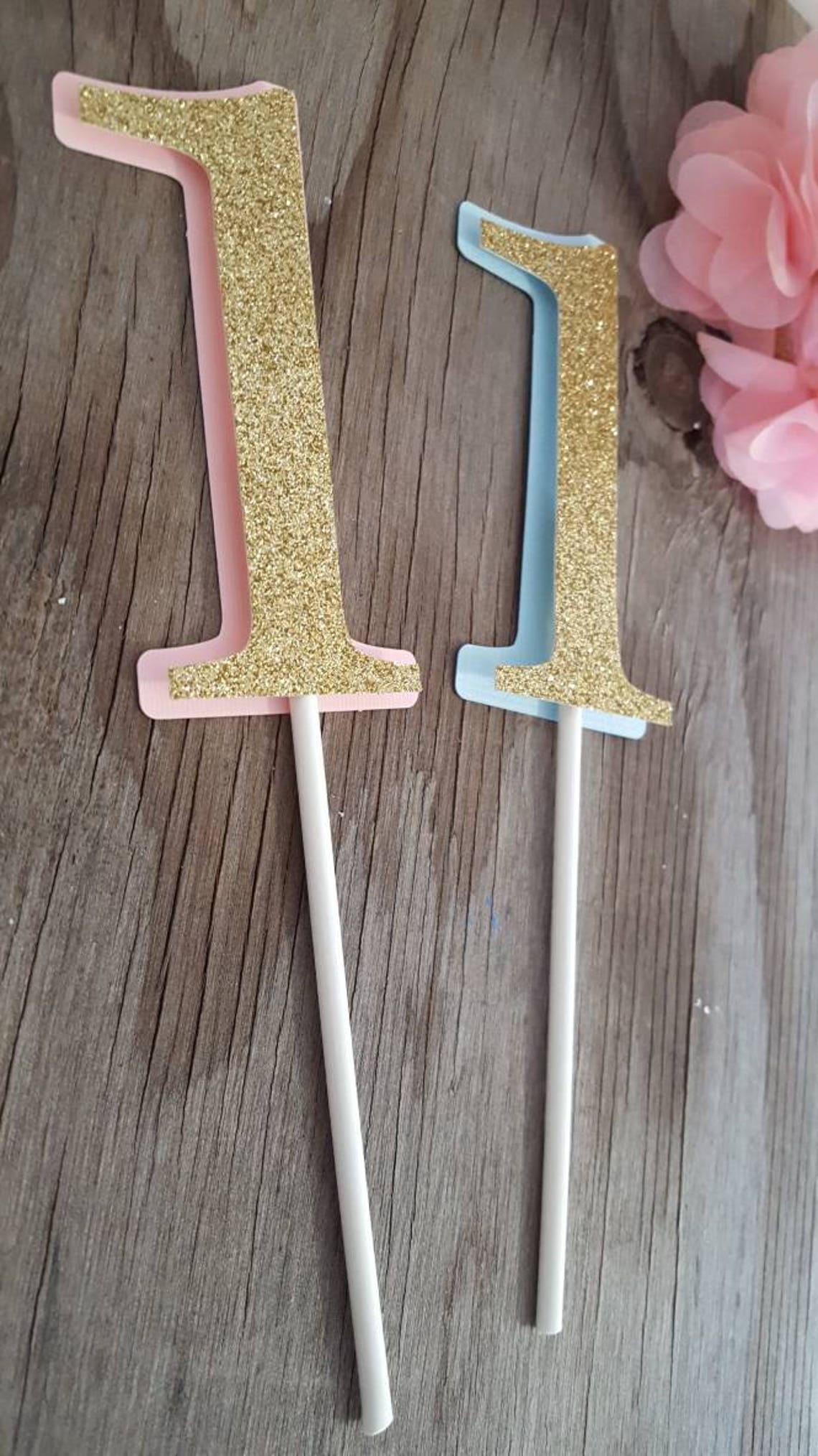 One Gold Silver Cake Topper-one Cake Topper-first Birthday Boy - Etsy