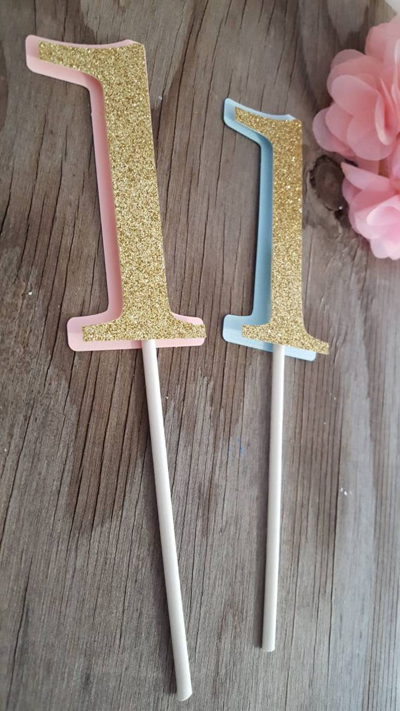 One Gold Silver Cake Topper-one Cake Topper-first Birthday Boy - Etsy