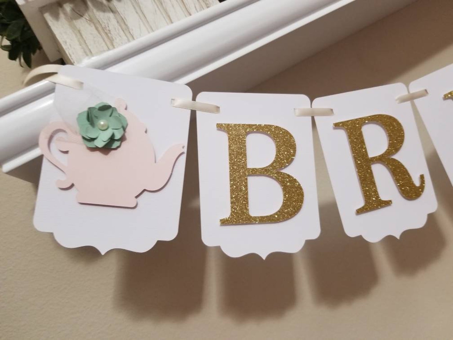 Teapot One Banner-tea Birthday Theme Banner-tea Theme Banner -tea Party ...