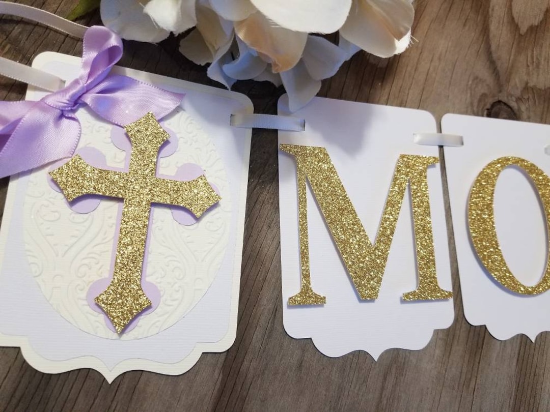 Lavender Girl Baptism Banner- Girl Banner-baptism Banner-lavender ...