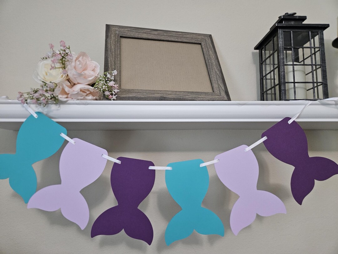 Mermaid Tail Banner-mermaid Birthday Garland Banner-mermaid Theme Name ...