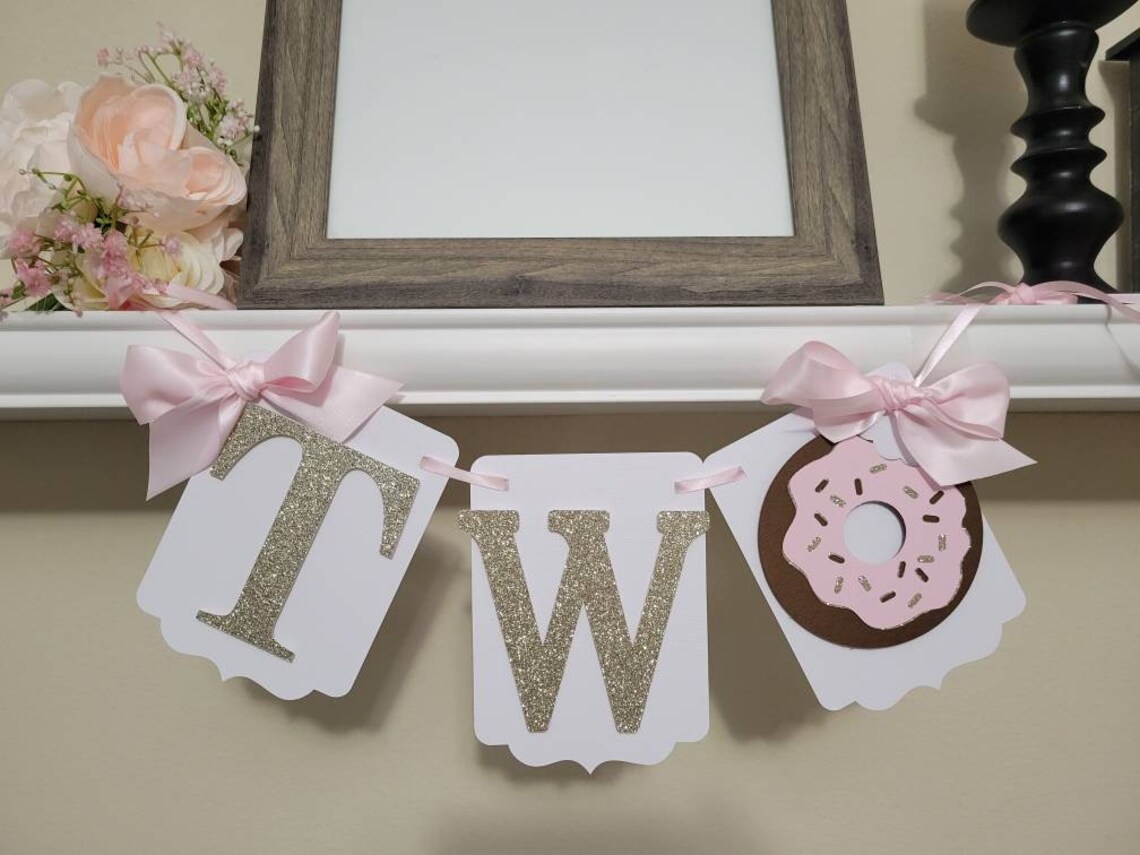 Two Donut Banner-donut Two Banner-donut Birthday One | Etsy