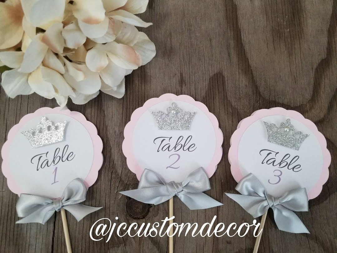 Princess Crown Table Numbers-princess Crown Birthday Centerpiece ...