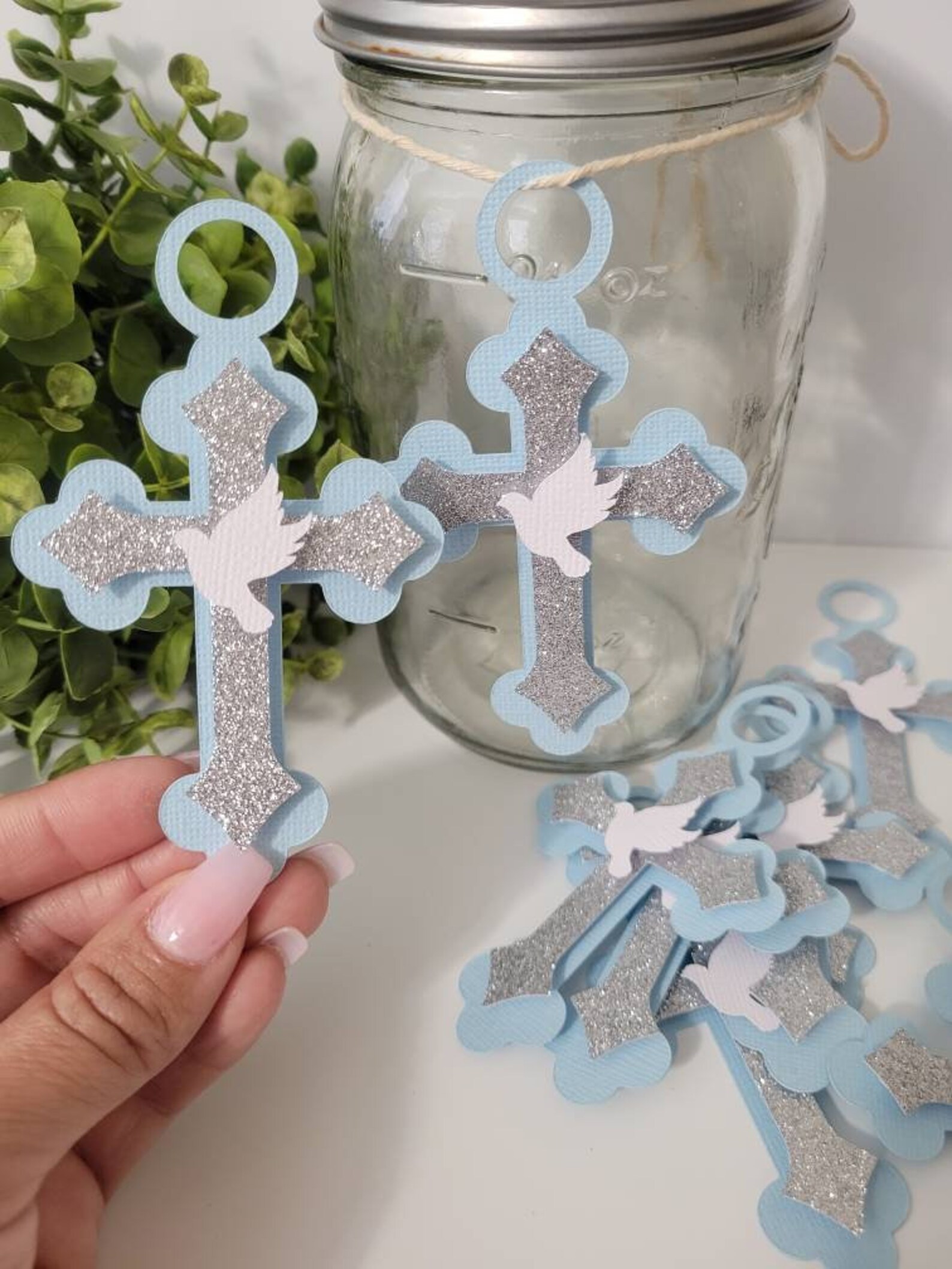 Baptism Centerpiece Tags-cross Tags-cross - Etsy