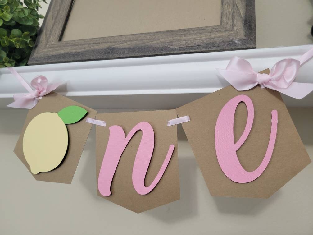 One Lemon Cake Topper-pink Lemon Cake Topper-lemonade Cake | Etsy