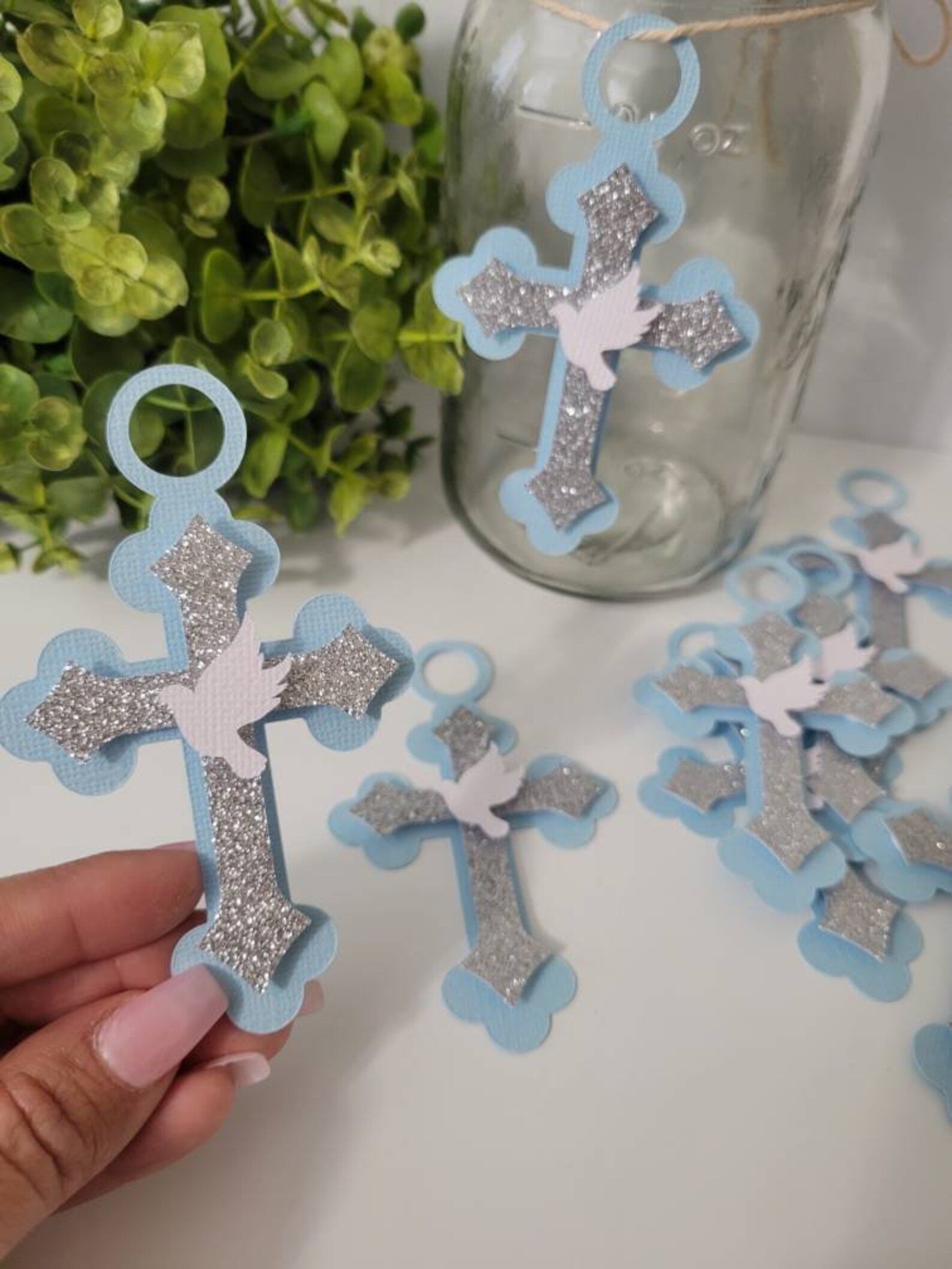 Baptism Centerpiece Tags-cross Tags-cross Centerpieces-crosses ...