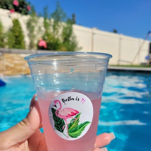 Flamingo Personalized Birthday Party Cups-flamingo Birthday Plastic ...