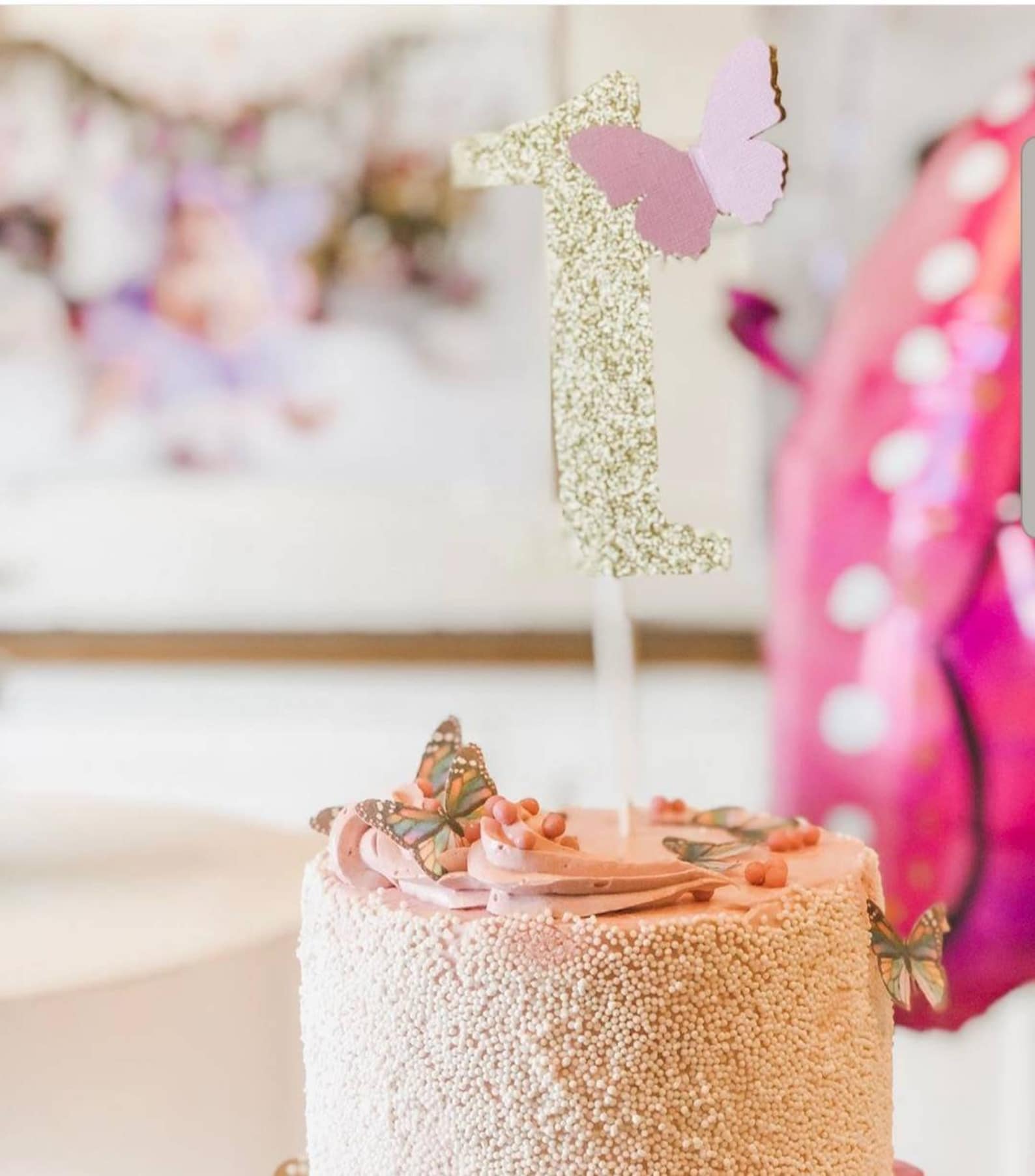 One Butterfly cake topper-one girl cake topper-1 butterfly | Etsy