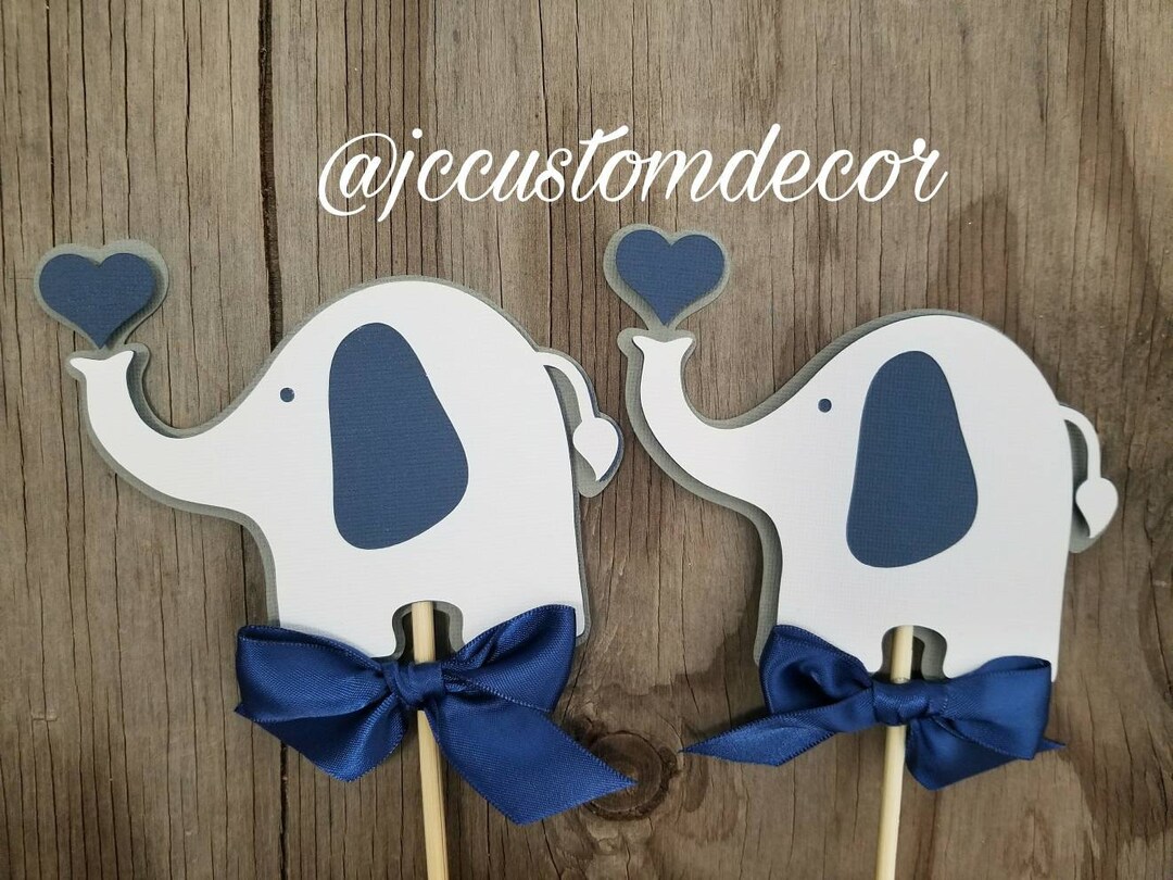 Navy Blue Baby Elephant Centerpiece-pink Elephant Baby Shower ...
