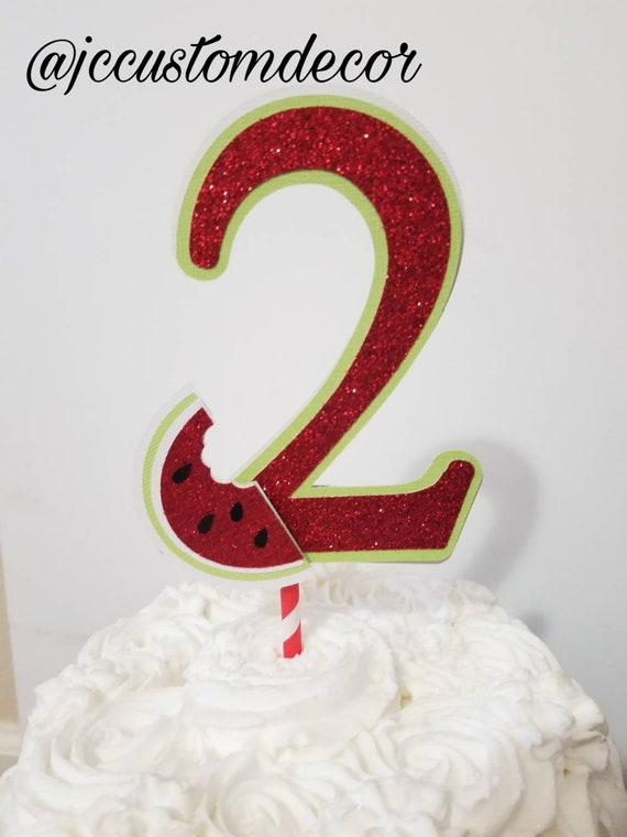 Topper de pastel de sandía-Topper de pastel temático de - Etsy España