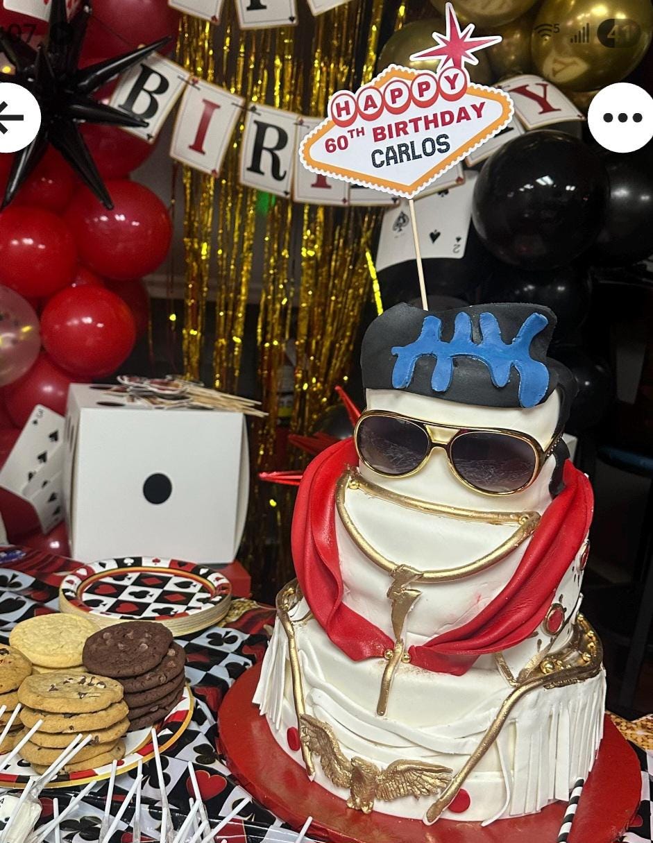 Las Vegas Personalized Birthday Centerpiece Picks-vegas Casino Birthday ...